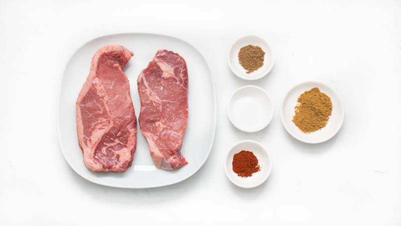 Cumin Steak Shawarma with Israeli Chop Salad and Tahini – Recette Magazine