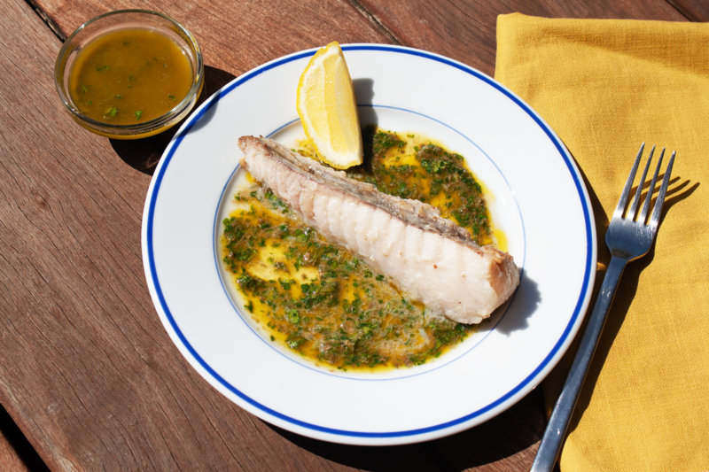 Monkfish with Caper Herb Sauce – Recette Magazine