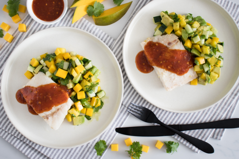 Sesame Sambal Cod with Tropical Chopped Salad – Recette Magazine