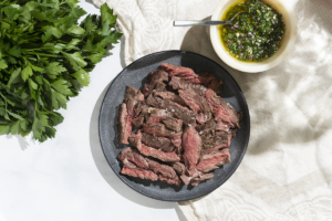 Skirt Steak with Garlic Herb Sauce – Recette Magazine