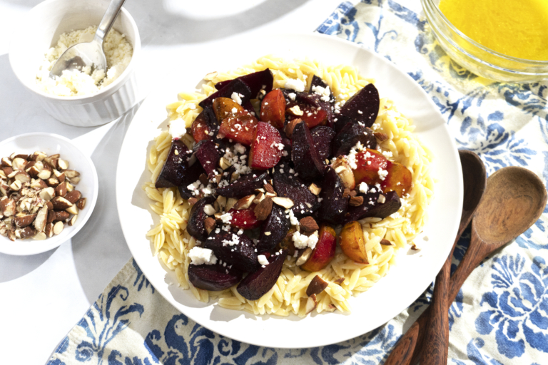 Citrusy Roast Beets Over Orzo – Recette Magazine
