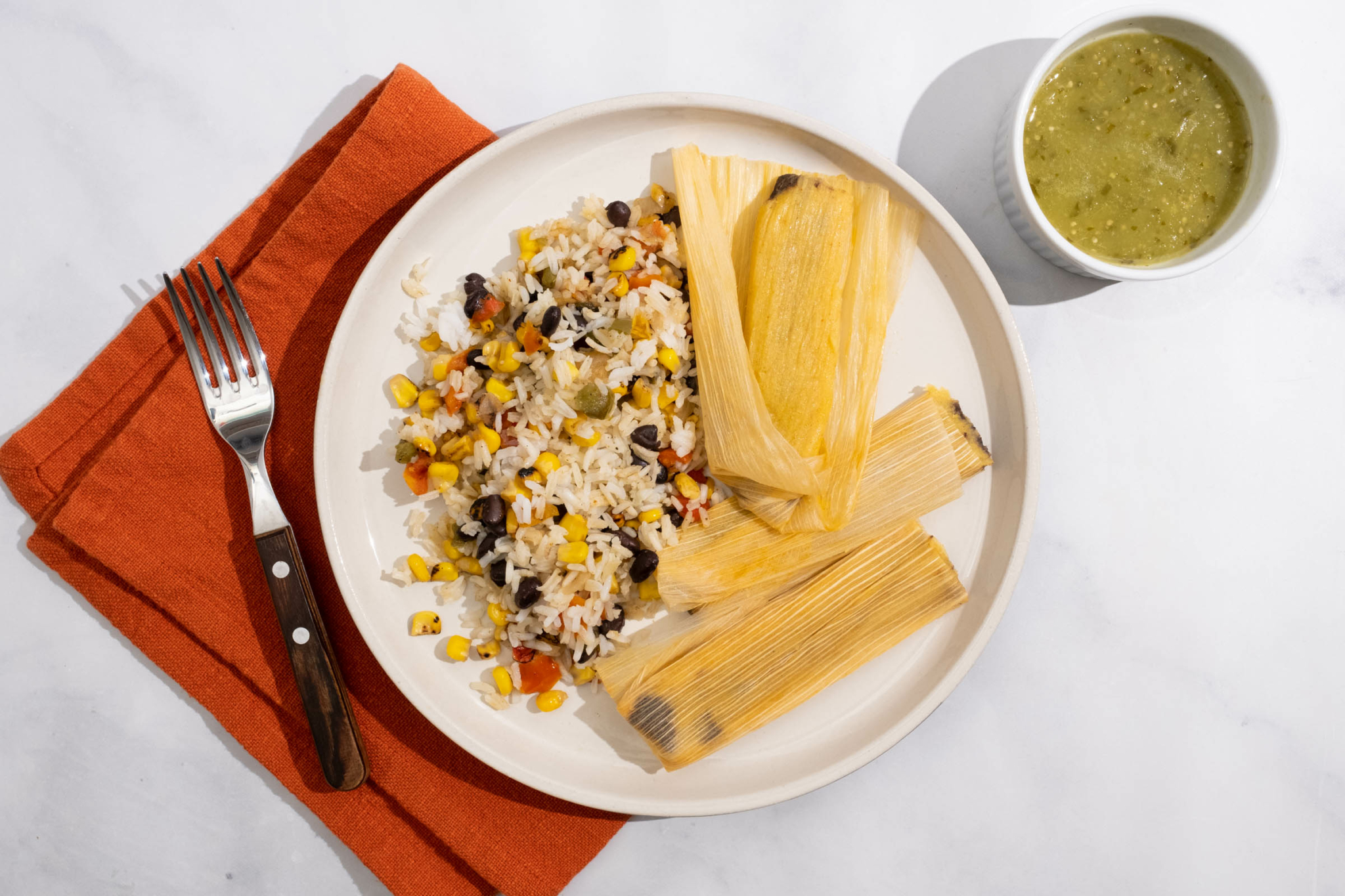 Meal Card: Black Bean and Cheese Tamales with Southwest Rice and ...