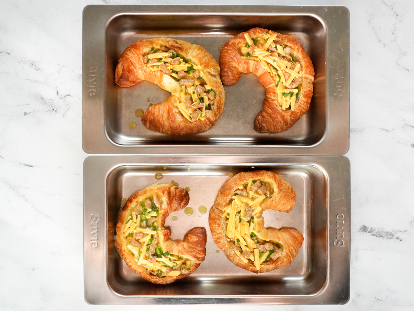 Sausage Cheddar Croissant Boats – Recette Magazine