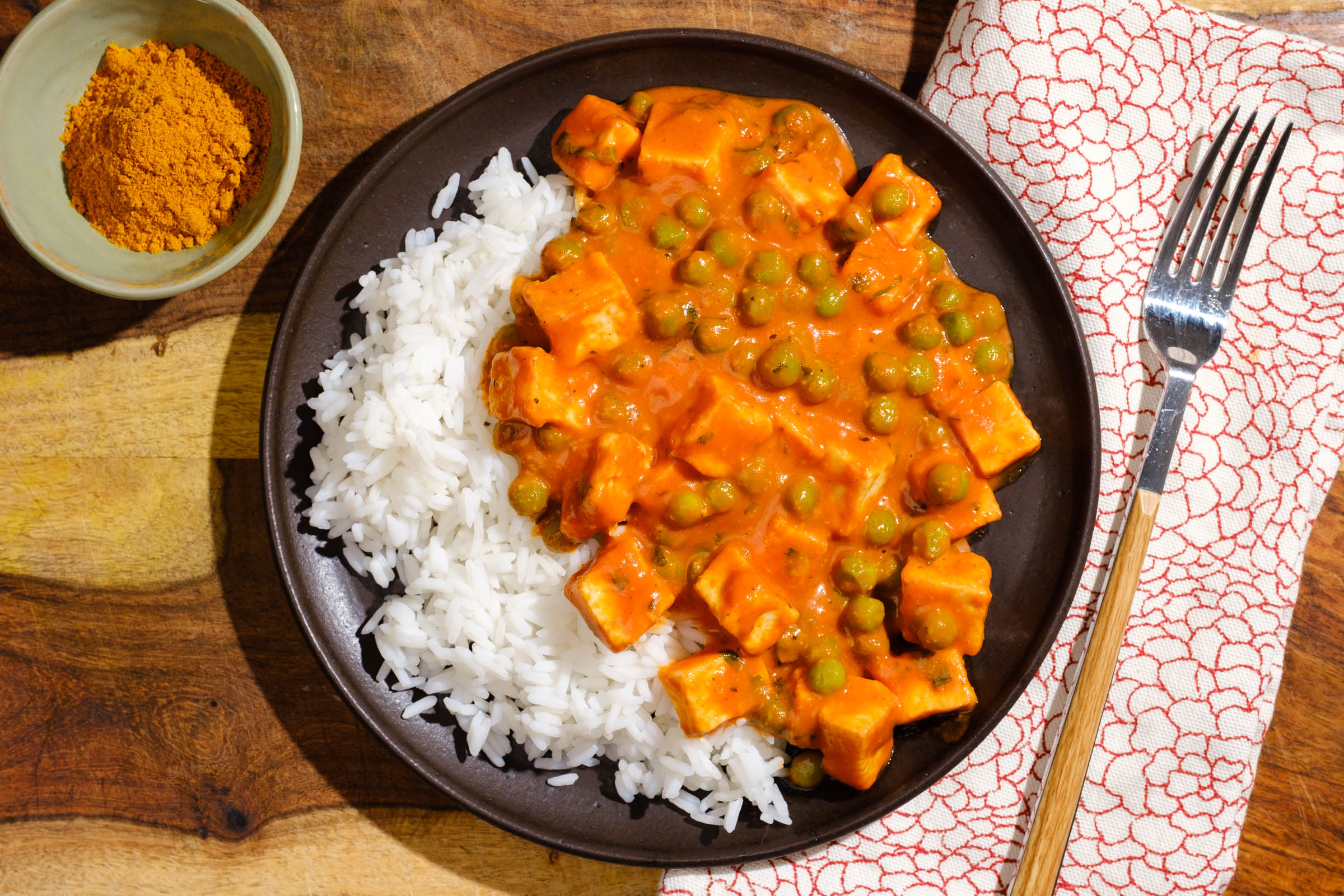 Meal Card Mattar Paneer With Rice Recette Magazine