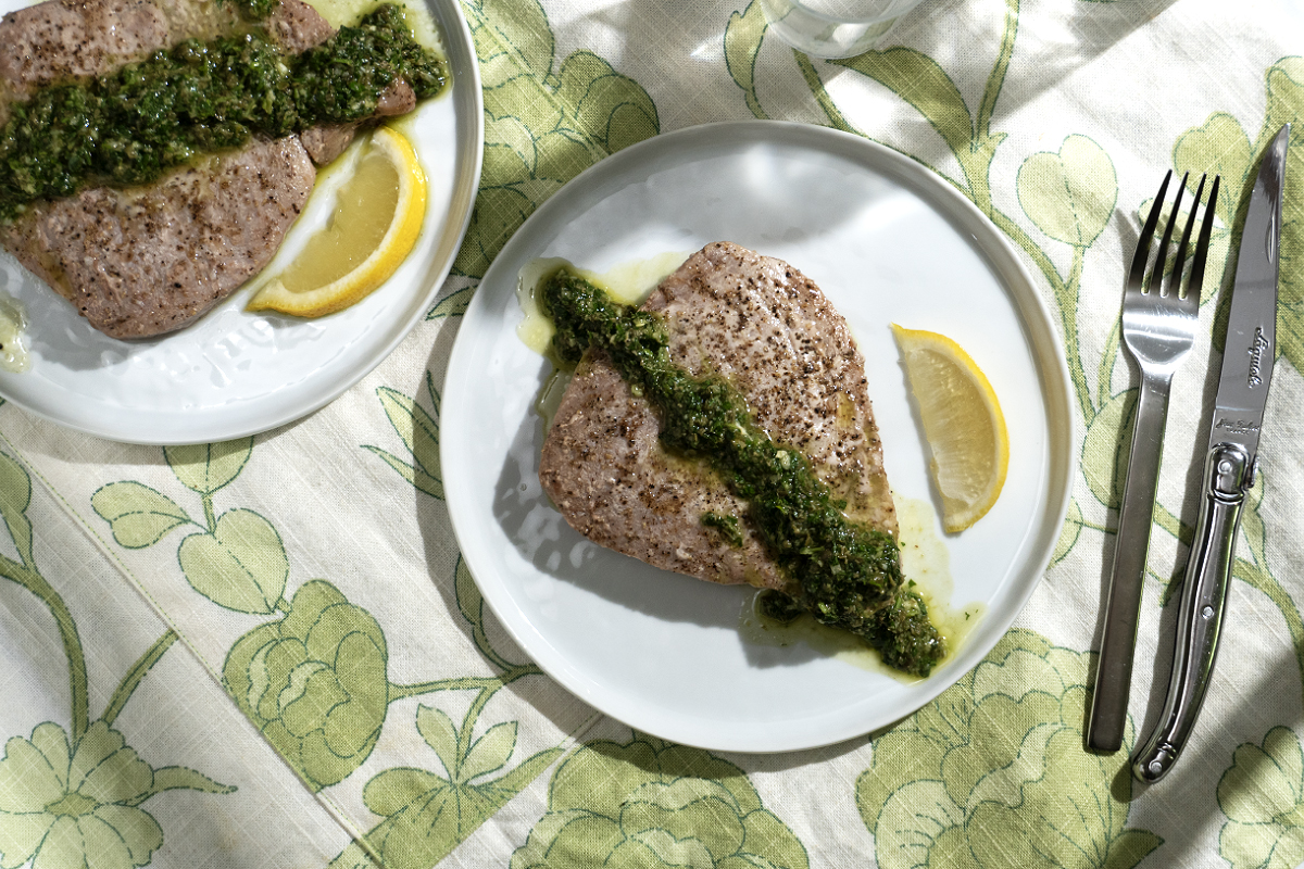 Tuna Steaks with Caper Herb Sauce – Recette Magazine