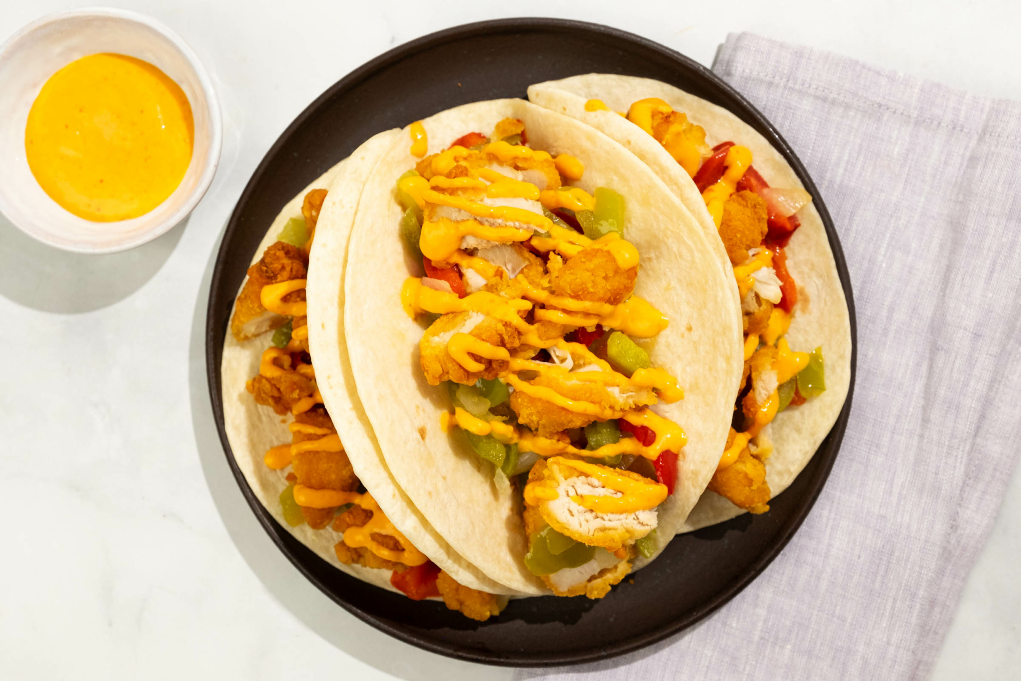 Meal Card: Crispy Bang Bang Chicken Tacos – Recette Magazine
